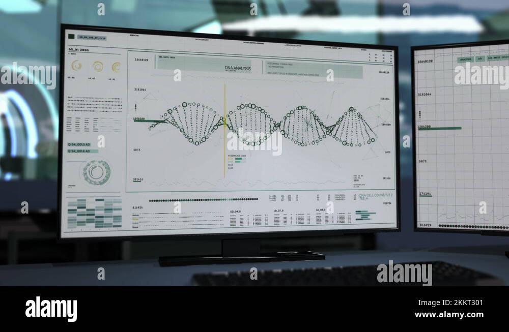 Diagnostic laboratory. Computer screen. DNA analysis with bioinformatic program Stock Video ...