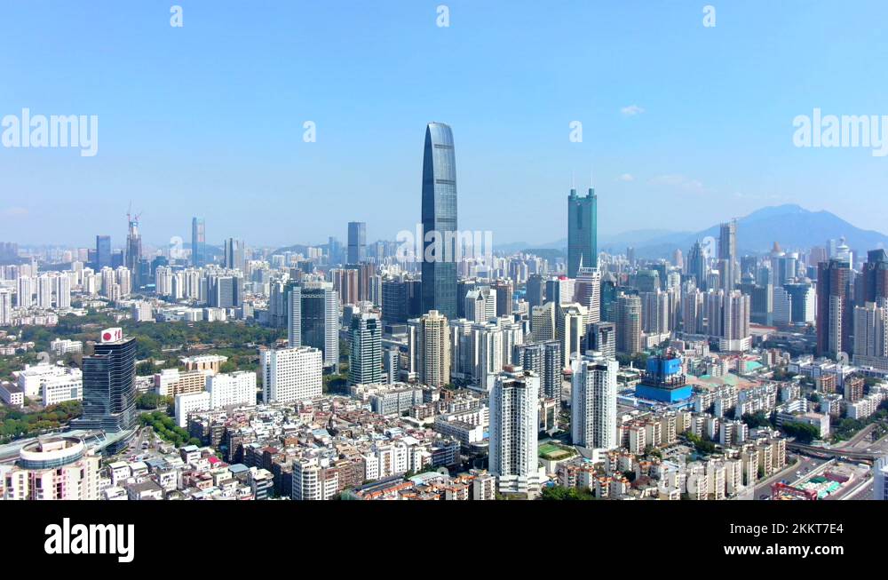 Shenzhen skyline including Kingkey Finance Tower KK100, the second ...