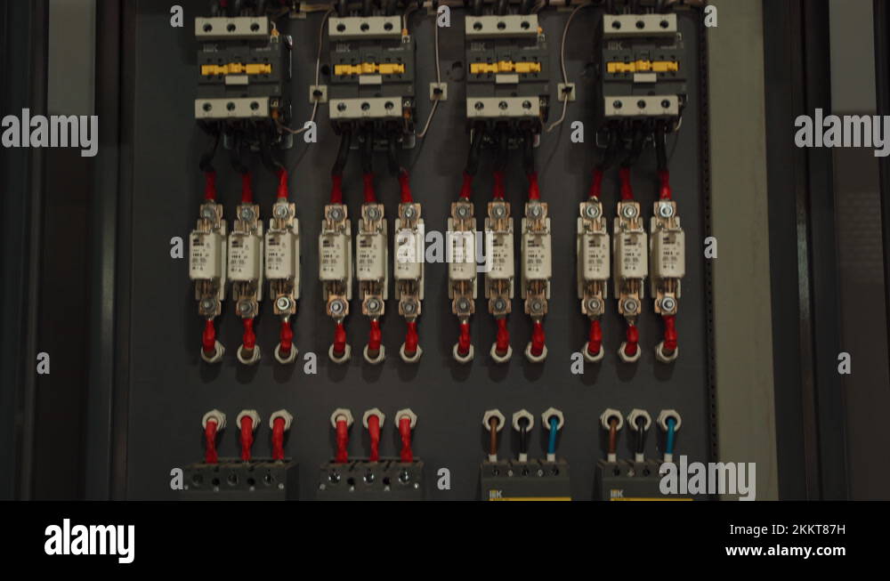 Electronics buttons in a manufacturing plant, automatic robot trigger ...