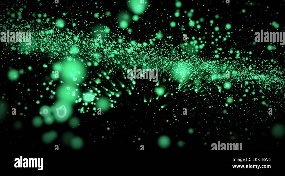 Futuristic green particle wave. 4K Abstract green motion background ...
