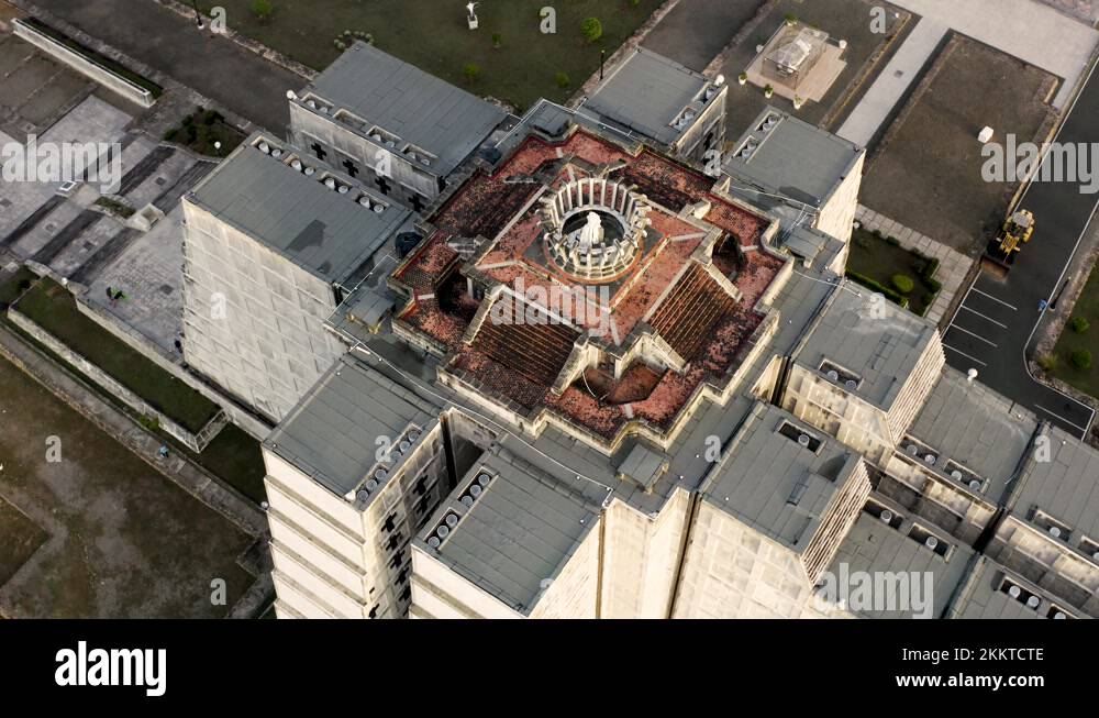 drone details view from above of the Lighthouse of Christopher Columbus ...