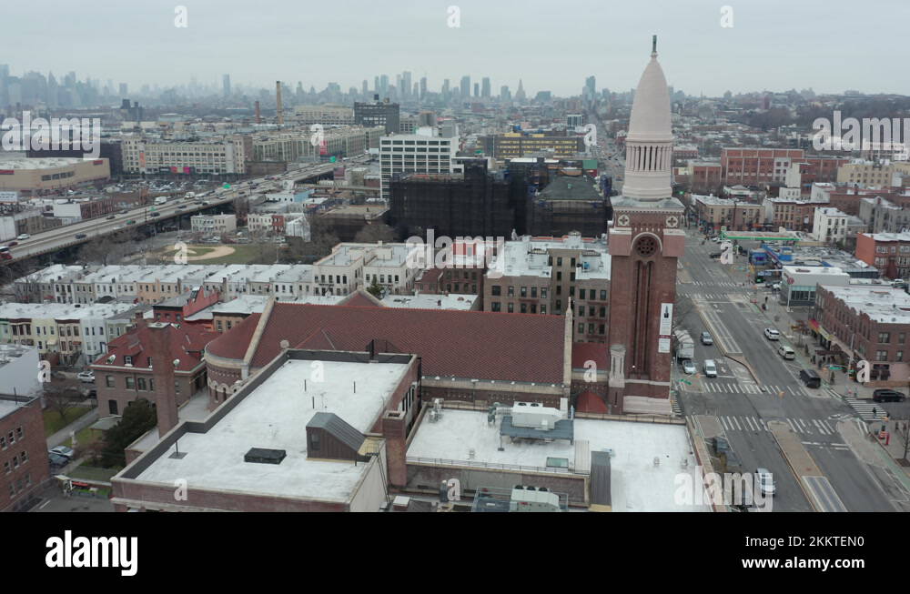 flying counter clockwise around St. Michael's church inn Sunset Park ...