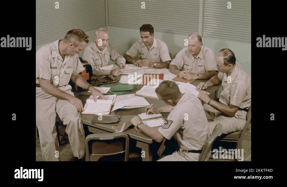 1960s: Air force officers sitting around table Stock Video Footage - Alamy