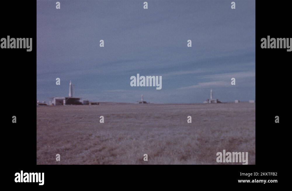 1960s: Military complex with three ICBM missiles raised vertically ...