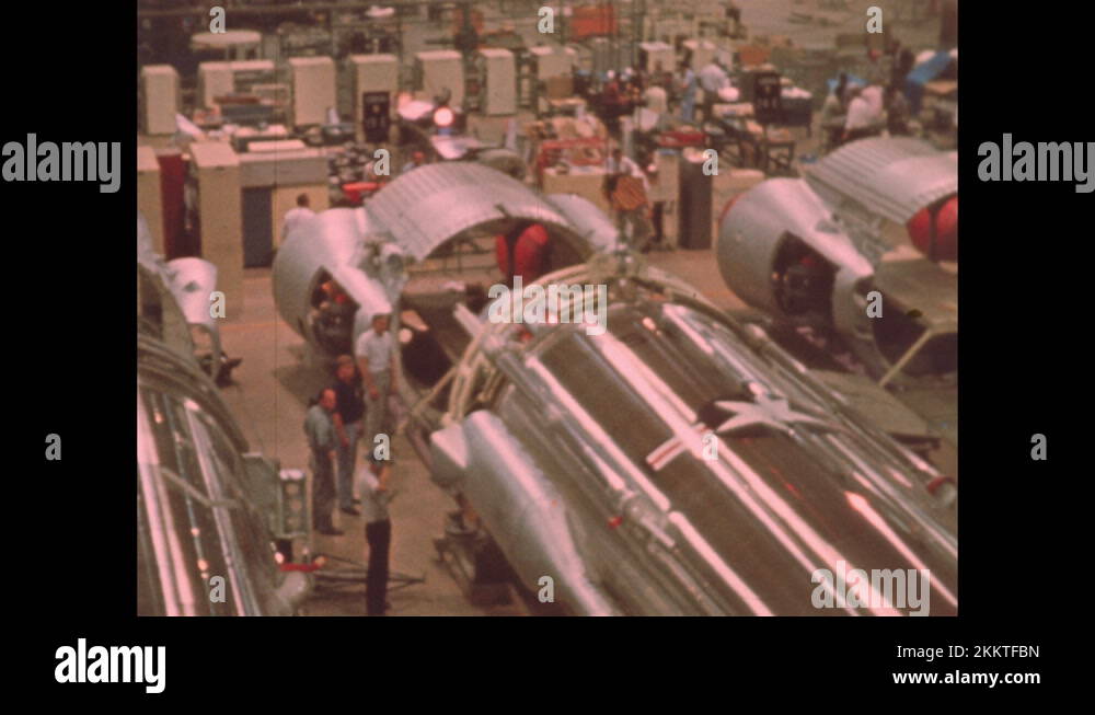 1960s: Interior ICBM missile test site and manufacture site. Missile is ...