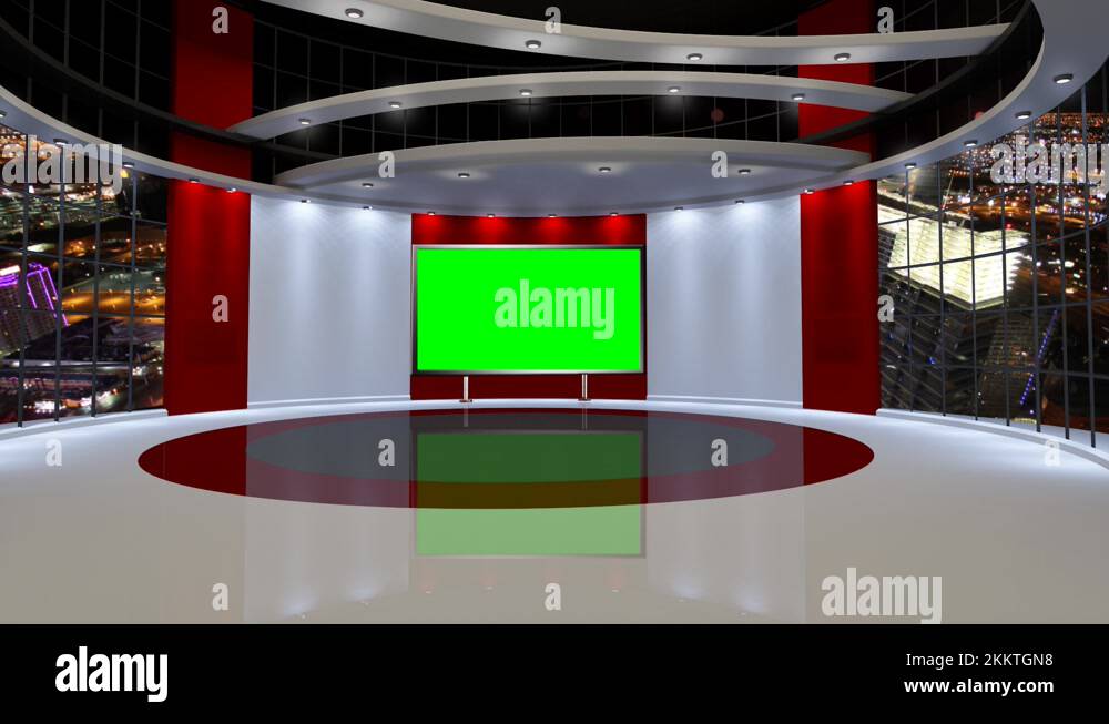 News TV Studio set 330-Virtual Green Screen Background Loop Stock Video Footage - Alamy