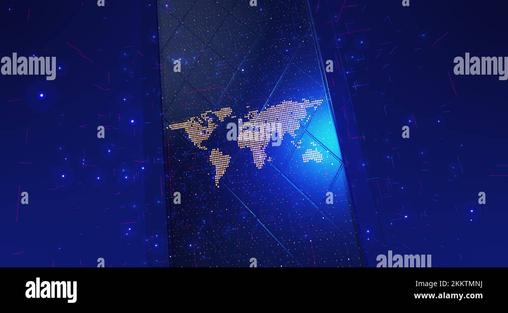 Breaking News 3D Opening Intro Animation. Slowly Rotating Digital Cube ...