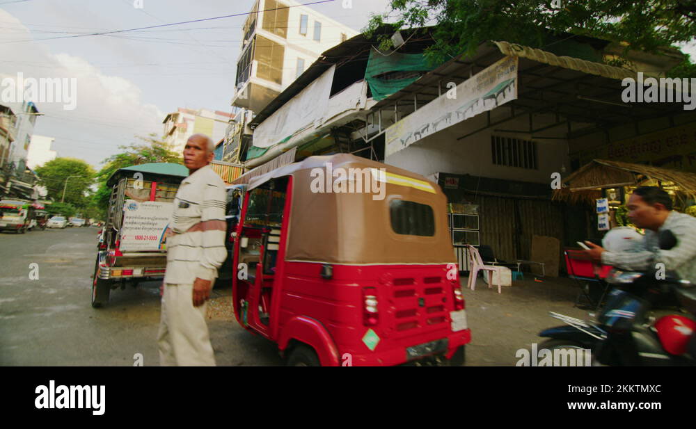 POV Of Streets As Seen Through An Auto Rickshaw Taxi In Phnom Penh ...