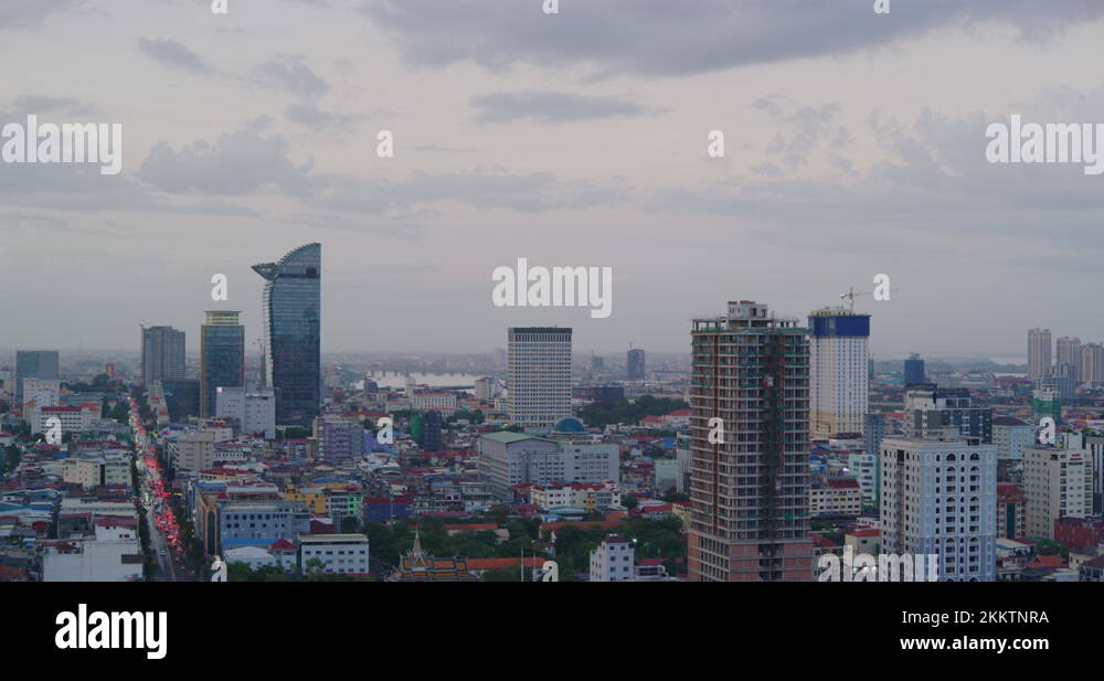 Phnom Penh Skyline As Seen From A Roof Top In Phnom Penh, Cambodia ...