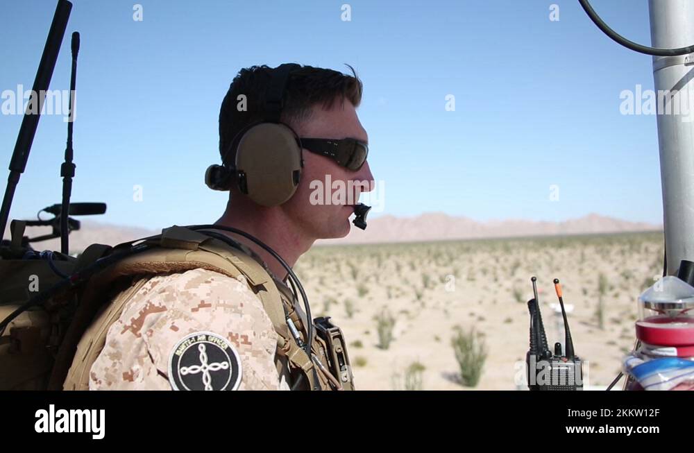 Us Marine Keeps Lookout From Tower During Close Air Support Exercise In