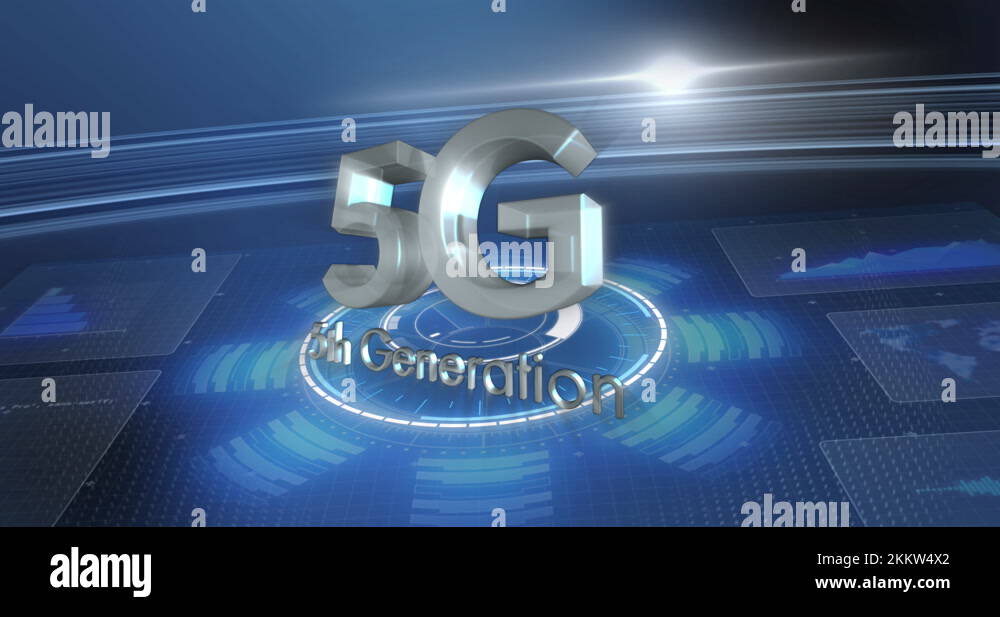 Animation of 5g 5th generation text, scope scanning and data processing Stock Video Footage - Alamy