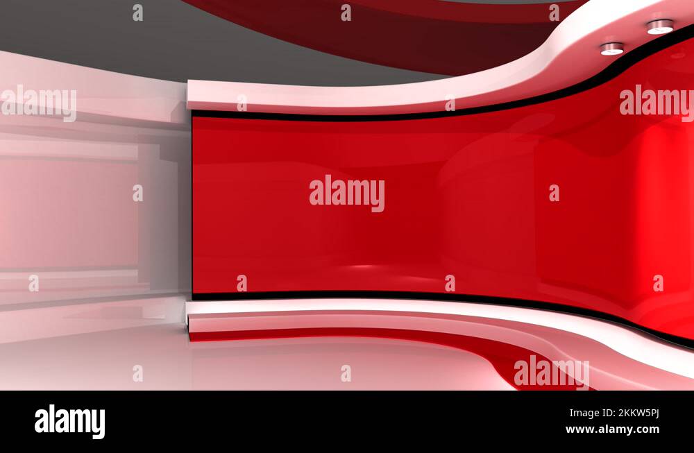 TV studio. Red background. News studio. Background Stock Video Footage ...