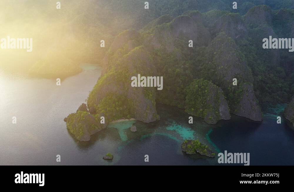 Drone shots of tropical islands in Coron, Palawan, The Philippines ...