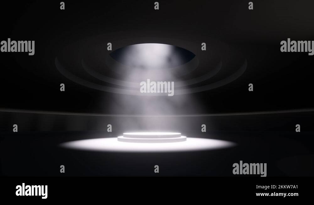 3d podium round presentation in 3d style Volumetric light dust urban ...
