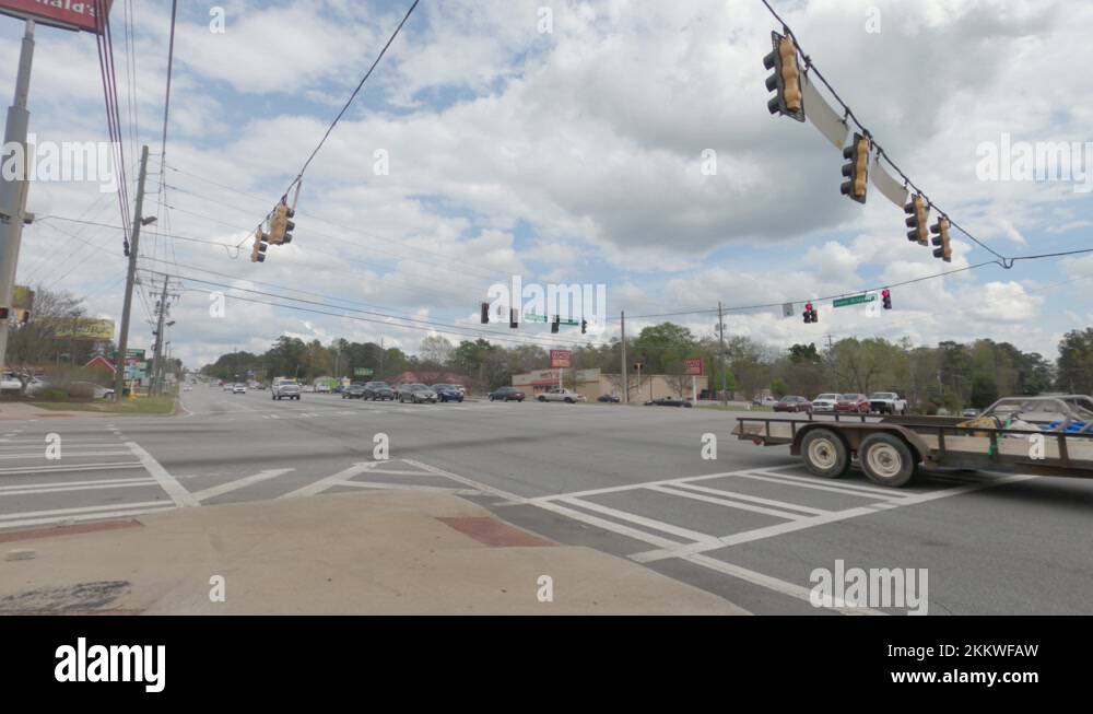 Traffic at a 4 way intersection and Family Dollar in view Traffic ...