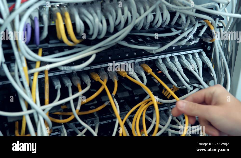 Network Switch.Internet Router.Ethernet Patch Cord.Lan Hardware Server ...