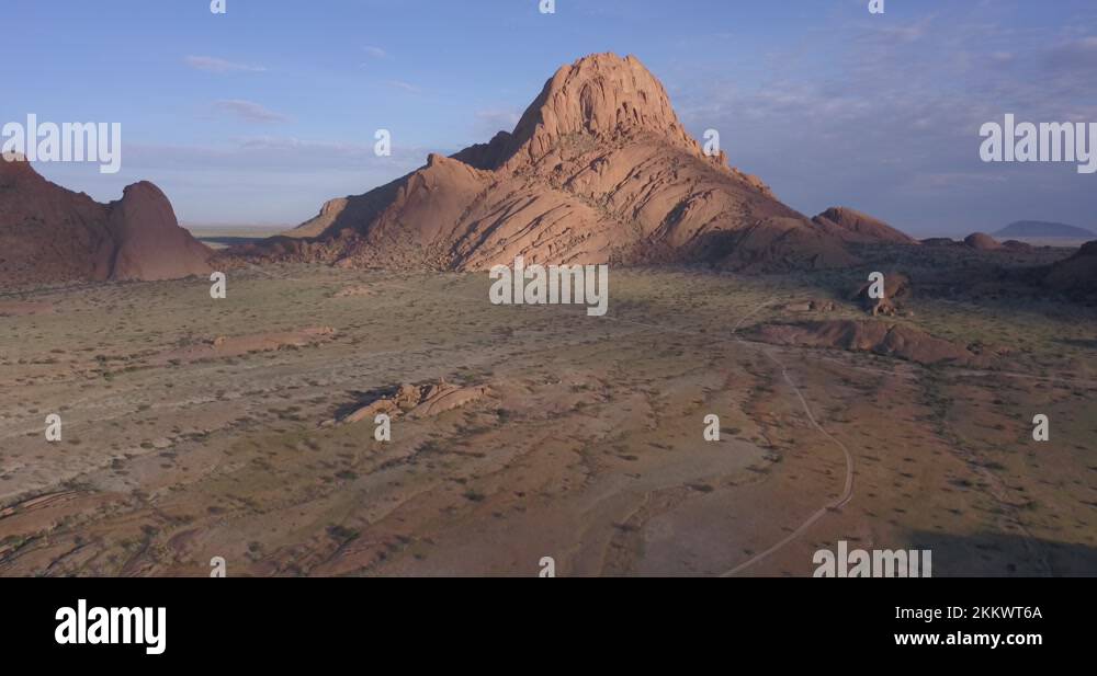 Drone video of scenic Spitzkoppe and Pontok Mountains in Namibia Stock ...