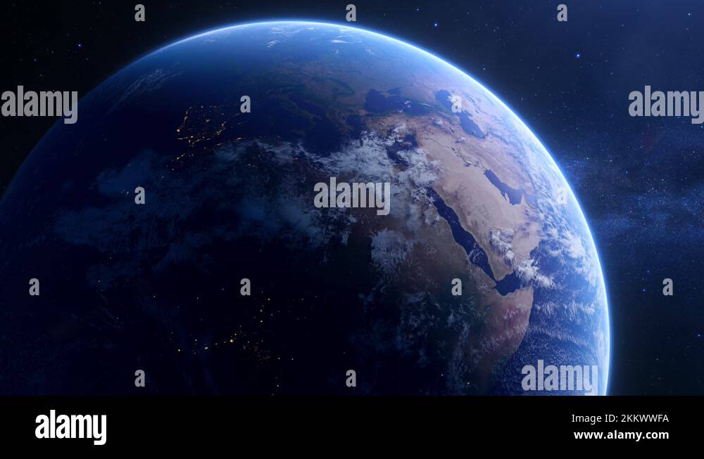 Animation of rotation of the earth in space, some of the material is ...