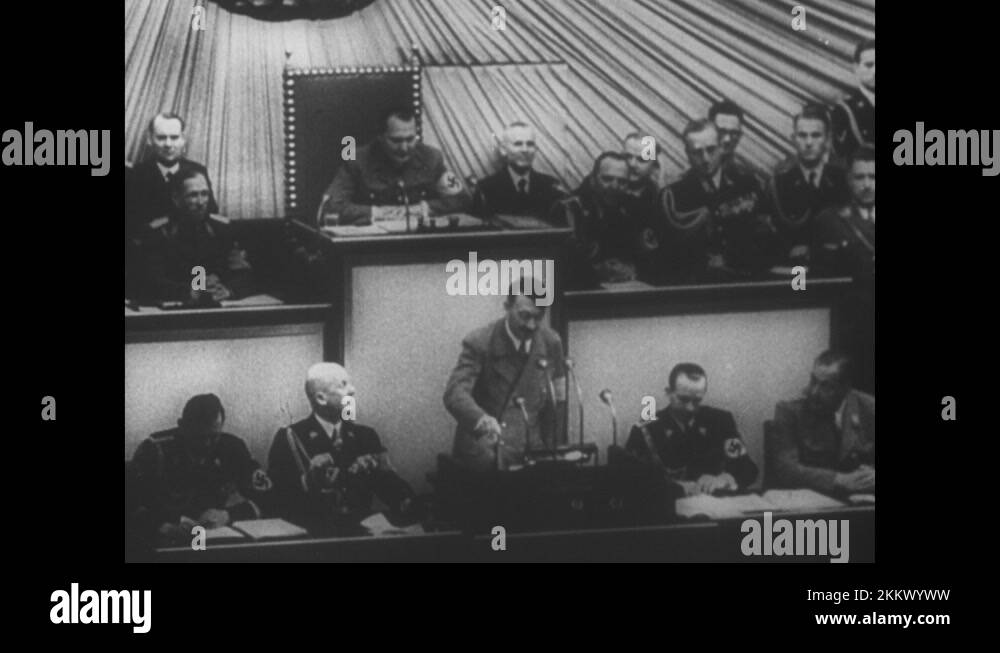 1930s Germany: Hitler speaks and gestures Stock Video Footage - Alamy