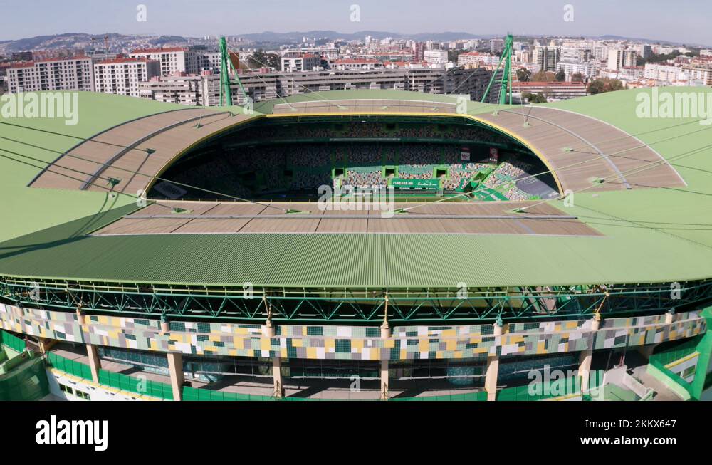 Audience Sitting On Bleachers Inside Jose Alvalade Stadium, Alvalade ...