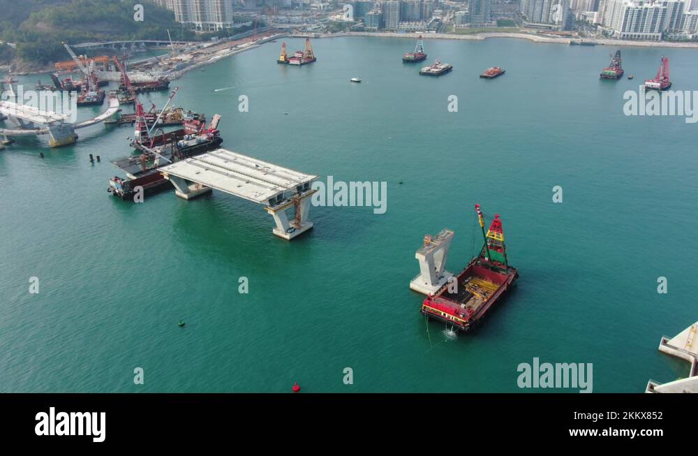 Hong Kong cross bay link construction project, a dual two-lane bridge ...