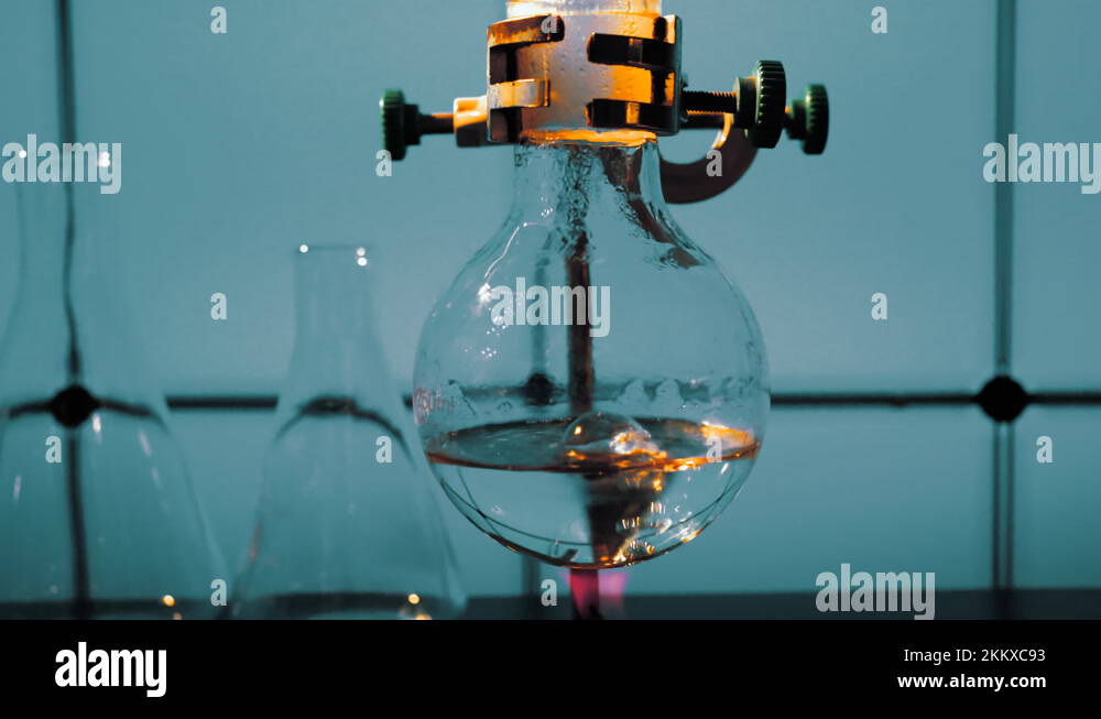 Synthesis of organic matter in a chemical laboratory. Distillation of ...