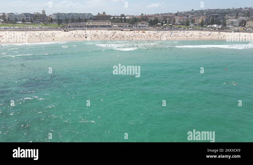 Crowded Beach Of Bondi During Hot Weather In Summer- Bondi Beach, New ...