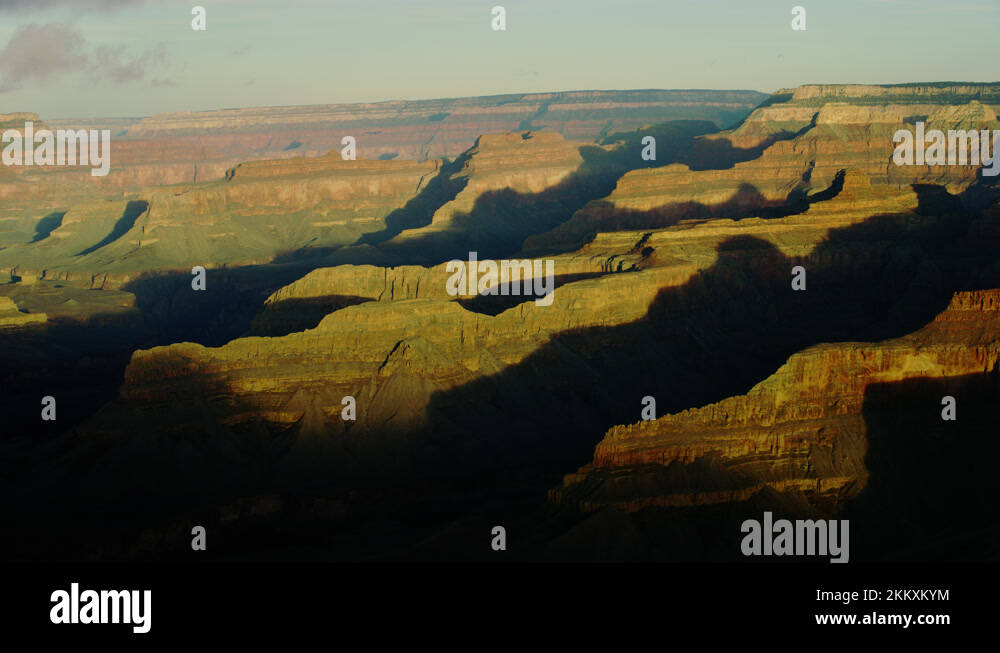 8K morning landscape of south rim from Hopi Point Grand Canyon National ...