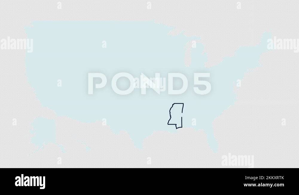 mississippi on a map of usa