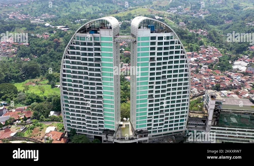 The Maj Bandung Dago Apartment buildings with iconic sail shape, Aerial ...