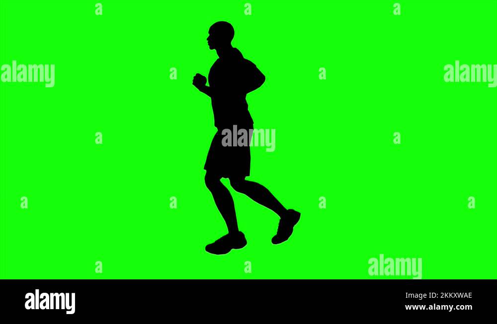 Computer animated shadow green screen of a fit, strong, and athletic ...