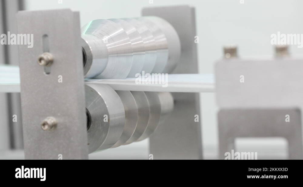 Manufacturing Process Of Medical Face Mask Production. Layers Of Non ...