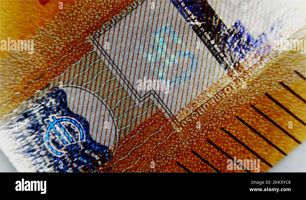 Texture of surface and detail of printing of main elements of a fifty ...