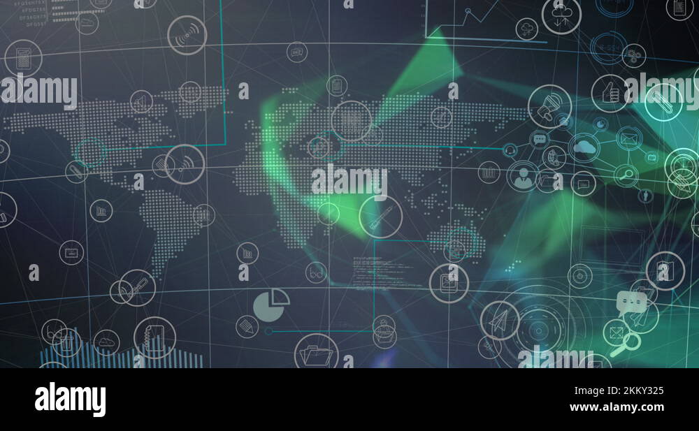 Digital icons map Stock Videos & Footage - HD and 4K Video Clips - Alamy