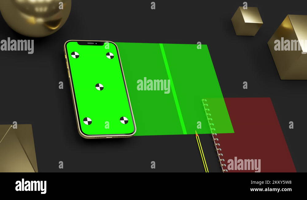 3D Animation. Two Green Screens comes from the Phone. Layout. Chroma ...