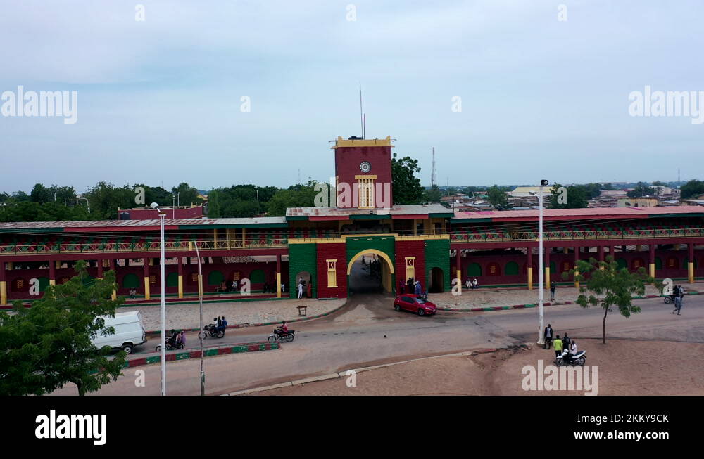 Aerial view of the area around the Emir Palace in Katsina State in ...