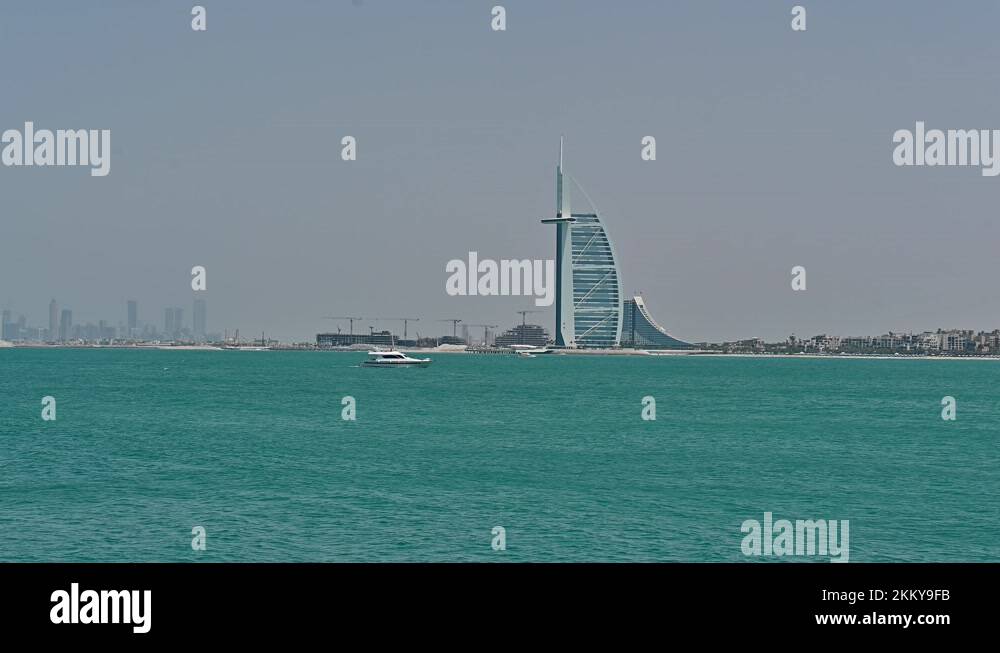 Dubai's Burj Al Arab hotel, Dubai sea view from Palm Jumeirah, Dubai ...