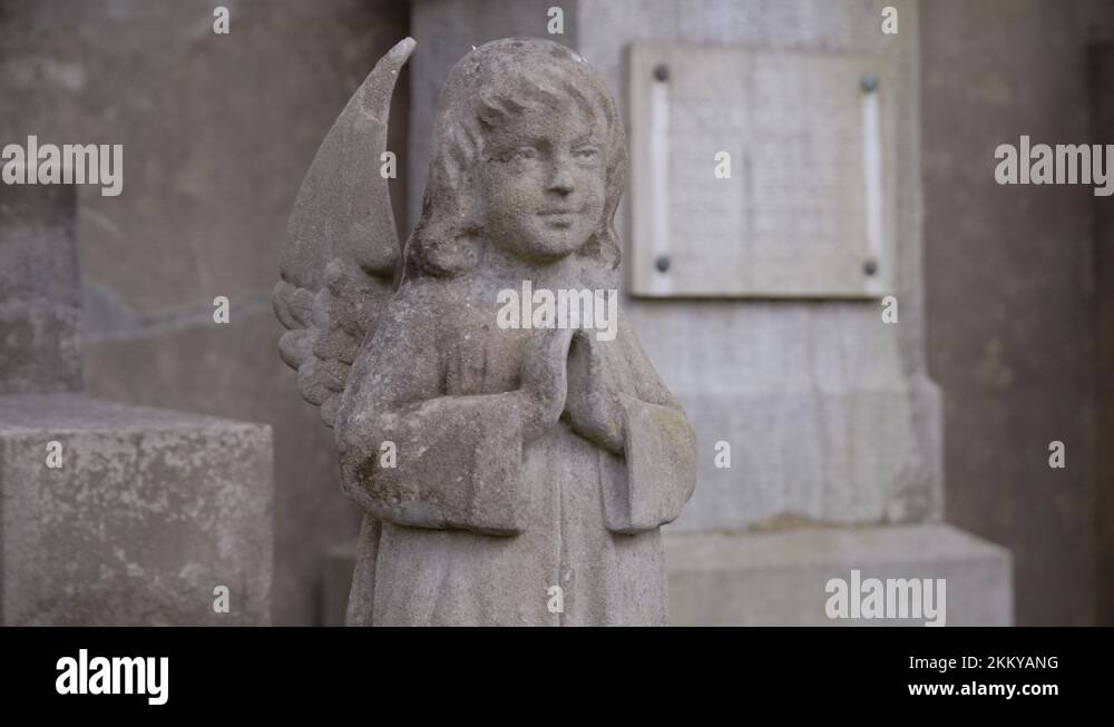 Angel stone ancient statue cemetery praying Stock Videos & Footage - HD ...