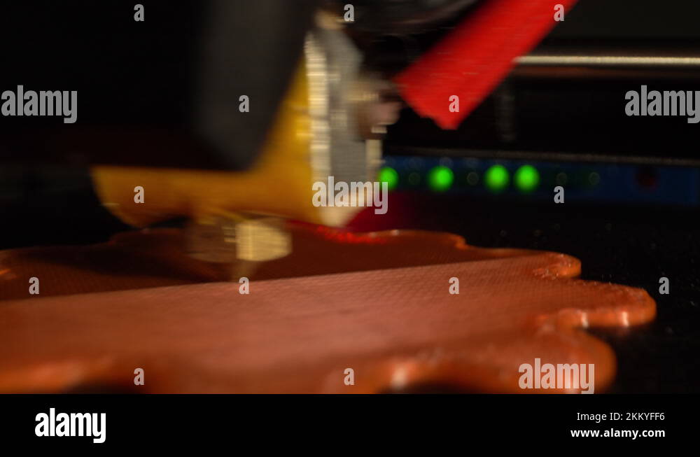 3d printing printer red model close-up. Automatic 3D printer Stock ...