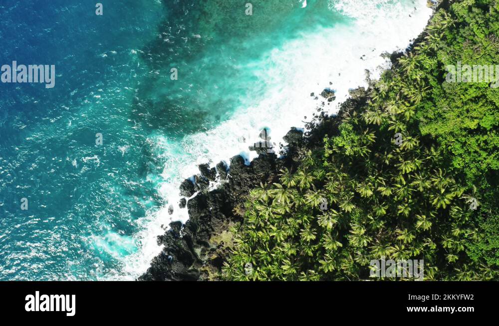 Aerial top down view of coast line of Siargao Island, Philippines ...