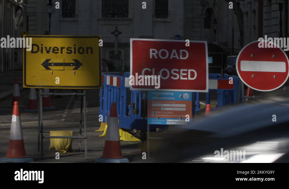 Diversion road signs Stock Videos & Footage - HD and 4K Video Clips - Alamy