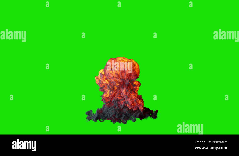 Nuclear explosion in slow motion, Green Screen Chromakey Stock Video ...