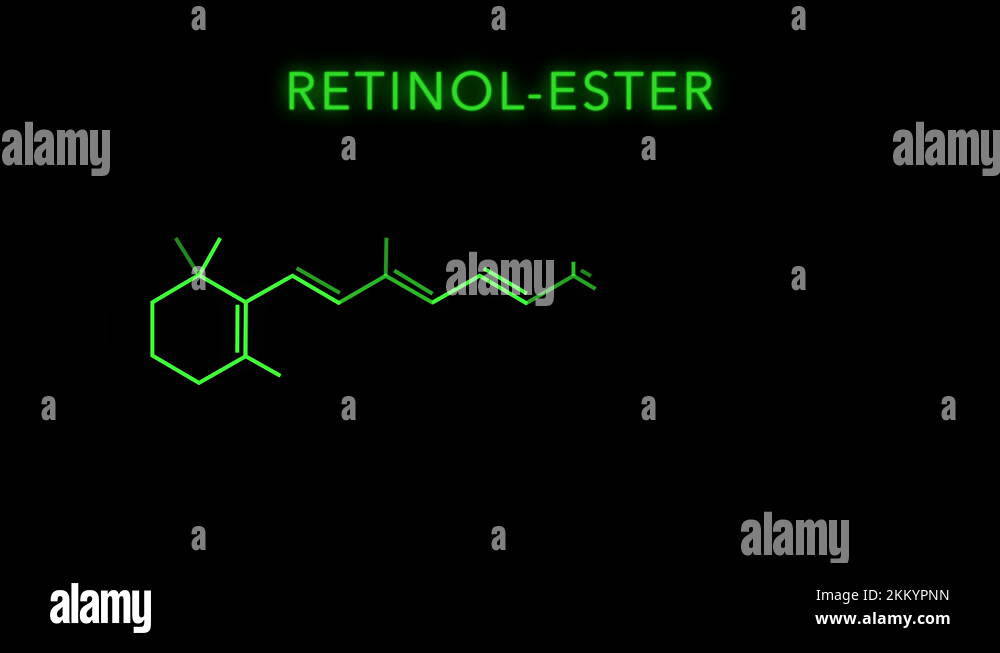 Retinol-Ester or Vitamin-A-Ester Molecular Structure Symbol Neon ...