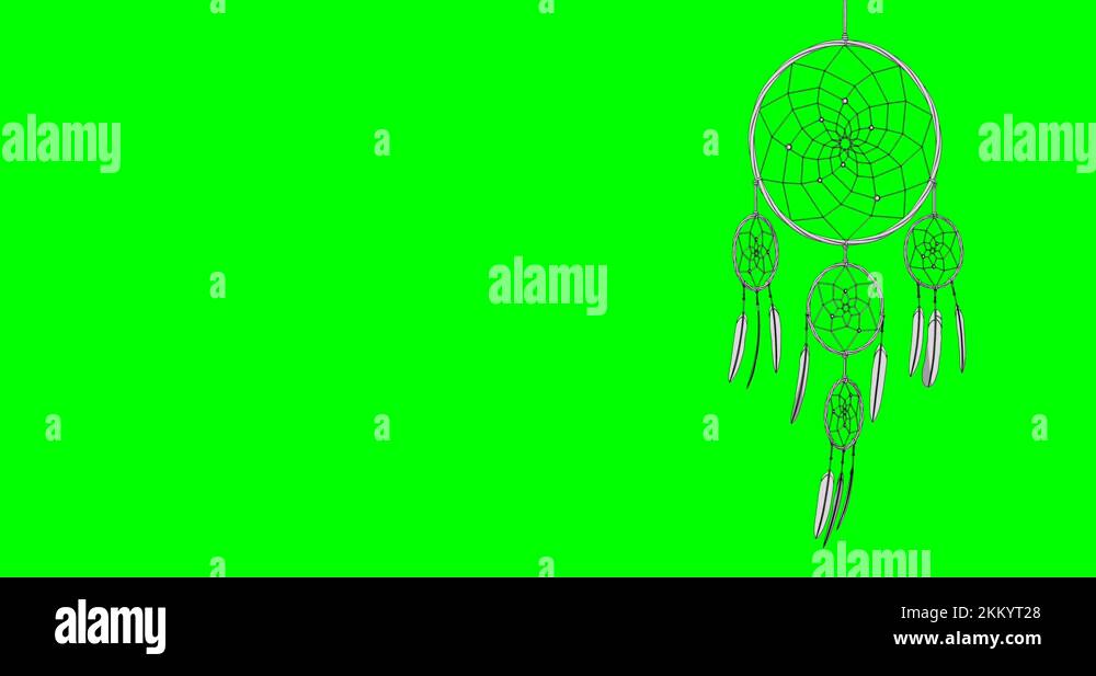 dreamcatcher on a green screen chroma key background 3d illustration ...