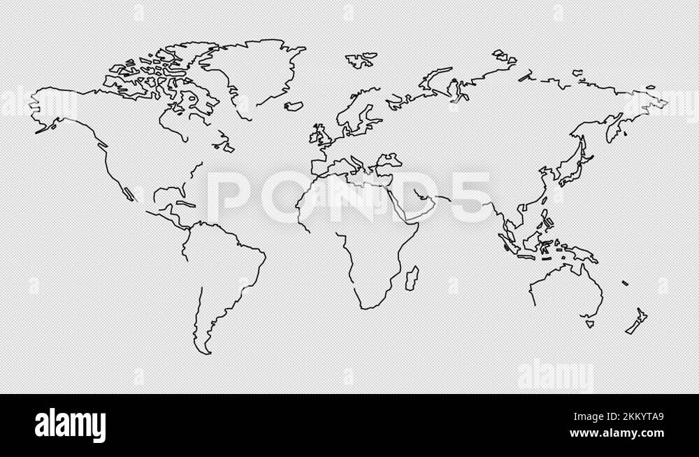 Map world illustration simple outline Stock Videos & Footage - HD and ...
