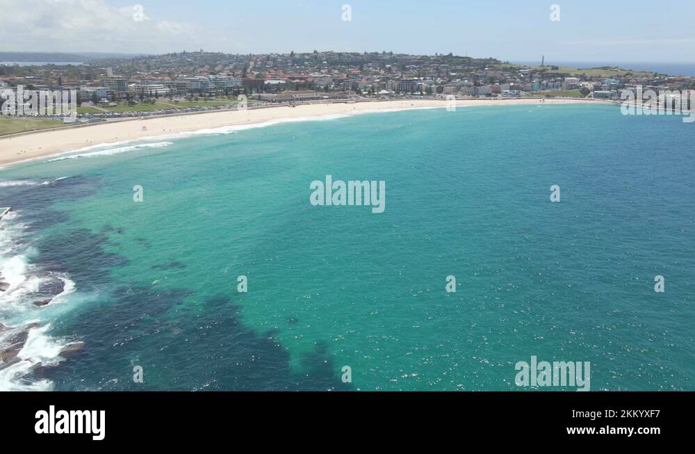 Sweeping Bay With White-Sand Crescent At Bondi Beach In Sydney, New ...