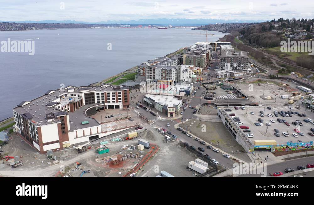 Cinematic aerial drone footage of the new Point Ruston residential and ...