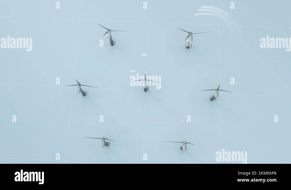 Wind energy demonstration. Spinning turbine blades. Sustainable ...