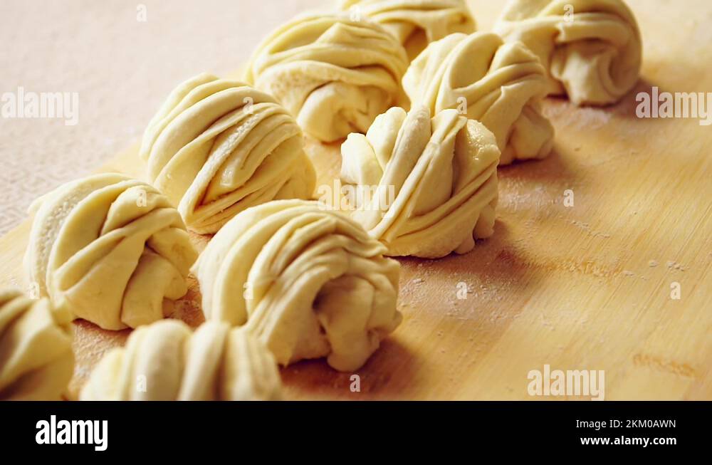 Close-up of steamed Chinese Flower Buns, traditional Chinese cooked ...