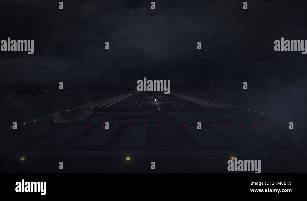 Commercial plane taking off from the airport runway and DOHA text, 3d ...